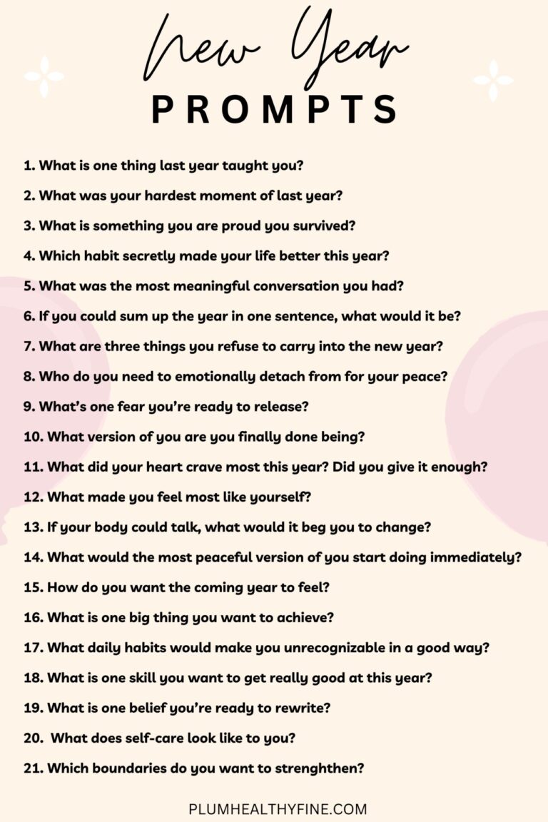 42 New Year Journal Prompts For The New You